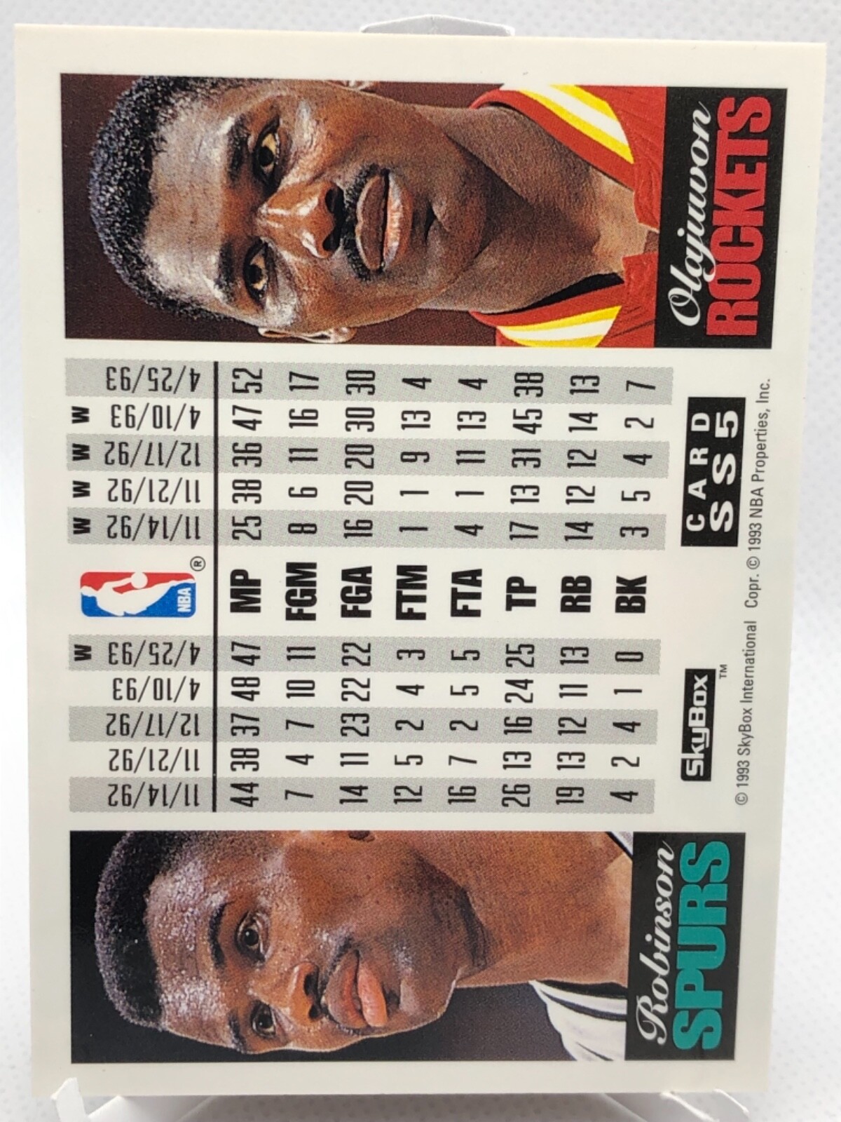 David Robinson vs Hakeem Olajuwon #SS5 Showdown Series 1993 Skybox HOF ...