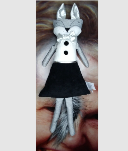 woof & poof 18" plush FOX doll figure - AB7 - 2014 - black dress silver ...