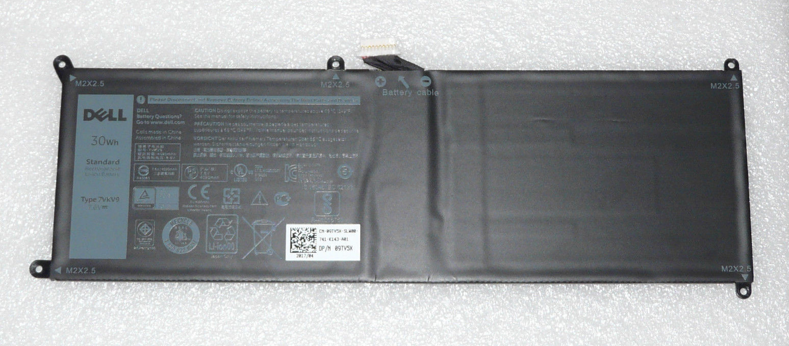 NEW GENUINE DELL XPS 12 9250 / LATITUDE 12 7275 BATTERY 30WH 7.6V 7VKV9 ...