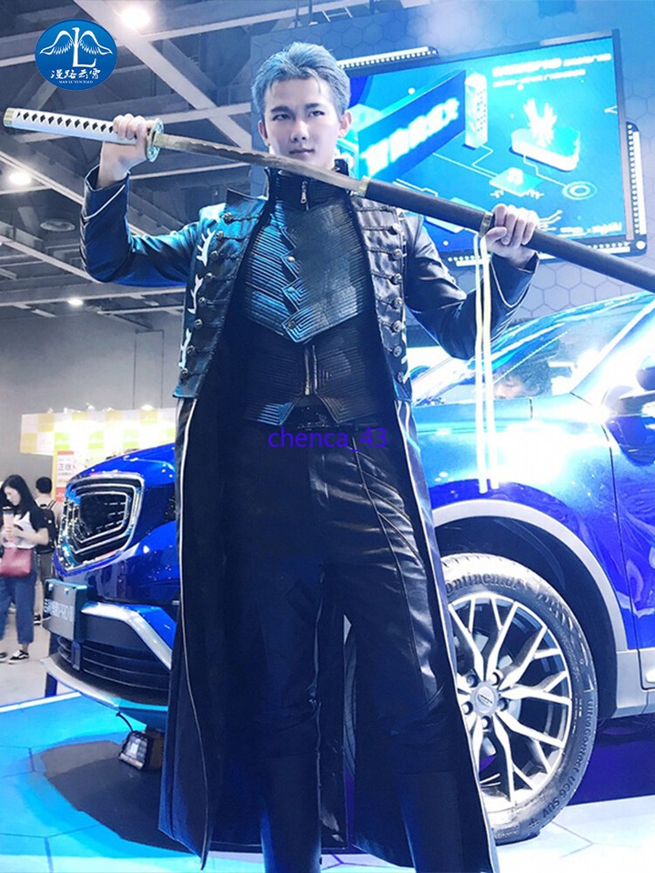 Devil May Cry 5 Vergil Windbreaker Vest Pants Gloves Suit Cosplay ...