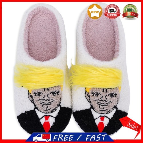 Plush Trump Wig Slippers Fluffy Home Slippers Creative for Winter ...