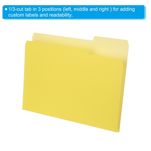 20pcs File Folders, Manila File Folders 1/3 Cut File Folders Letter ...