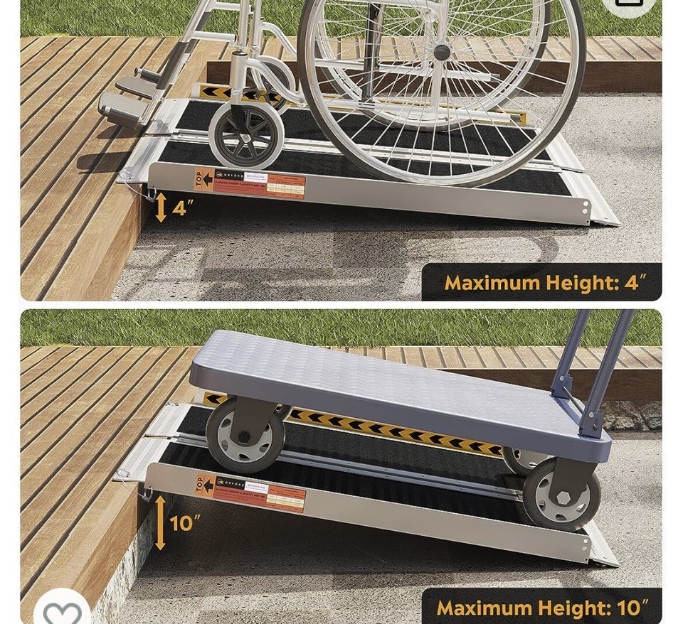 Non Skid Wheelchair Ramp 4FT, Threshold Ramp with an Applied Slip Non ...