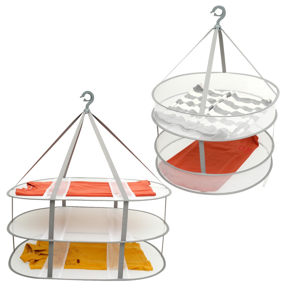 2Pcs Foldable Clothes Drying Mesh Large Hanging Laundry Drying Rack ...