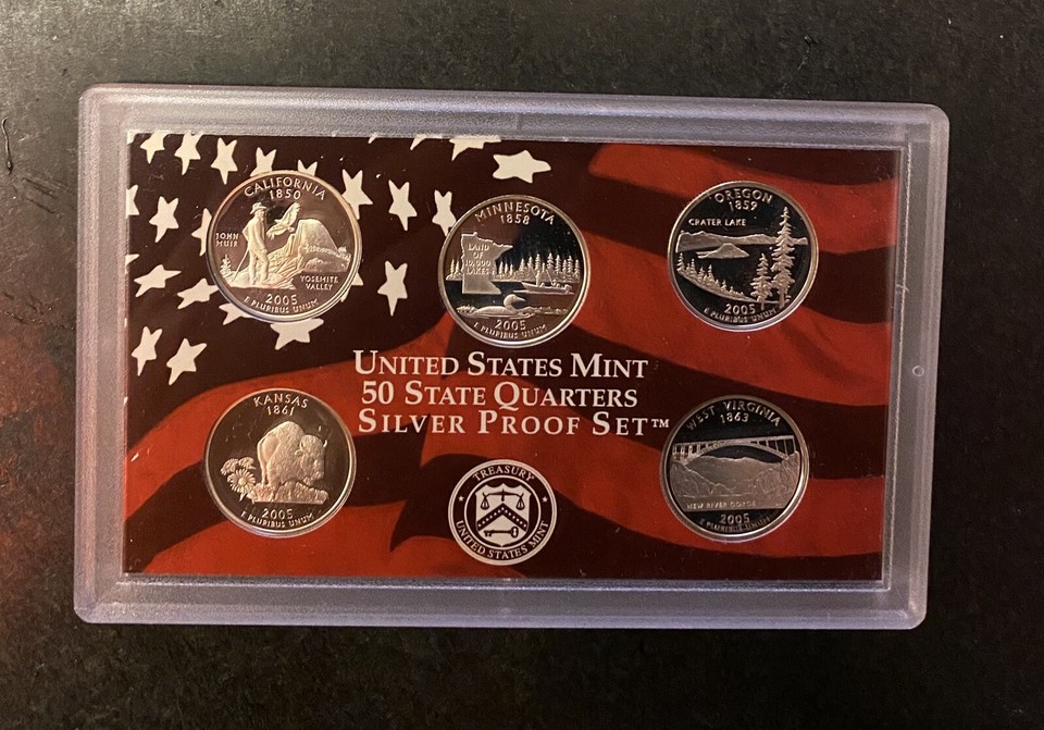 2005-S US Mint 50 State Quarters Silver Proof Set - Original Box No COA | eBay