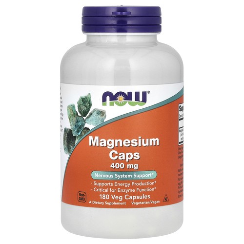 Now Foods Magnesium Caps 400 mg 180 Veggie Caps GMP Quality Assured ...