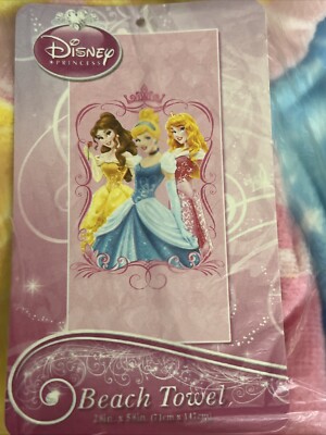 NWT-DISNEY PRINCESSES LARGE Beach Towel Super SoftTowel New in Bag ...
