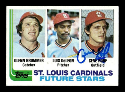 GENE ROOF SIGNED 1982 TOPPS BASEBALL #561 ST. LOUIS CARDINALS ON-CARD ...