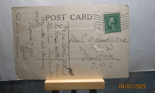 GEORGE WASHINGTON 1 CENT GREEN CANCELLED POST CARD 1900S? NYC ...