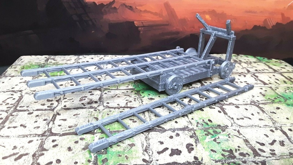Castle Siege Ladders Siege Weapon Scatter Terrain 3D Printed Dungeons ...