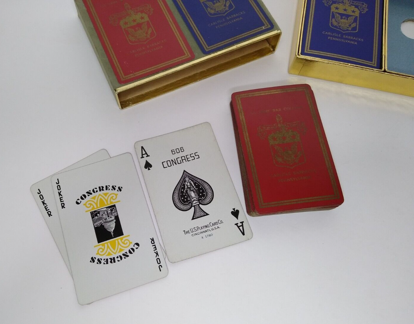 Vintage Congress US Army War College Playing Cards In Box Carlisle ...