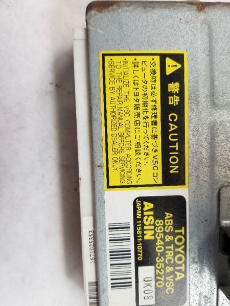 01-02 Toyota 4runner ABS TRC VSC Computer Control Module 89540-35270 ...