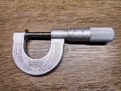 STARRETT 0-1 INCH DISC FLANGE MICROMETER NO 256 Mike 1" Range .001 ...
