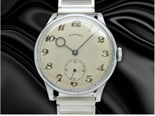 Rotary Petit Second 1940s Cal.750 Manuel Stainex / Ss Argent Cadran ...