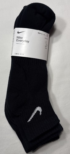 Nike Everyday Cotton Cushioned Ankle Socks Black SX7667-010 Size XL 12 ...