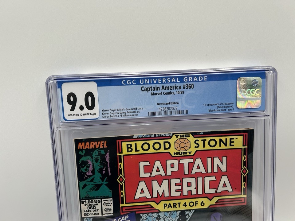 Captain America #360 CGC 9.0 NM 10/89 1st Full Appearance of Crossbones ...