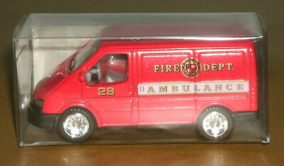 1/64 Scale 1999 Ford Transit VE6 Fire Dept Ambulance Van (3") Golden ...
