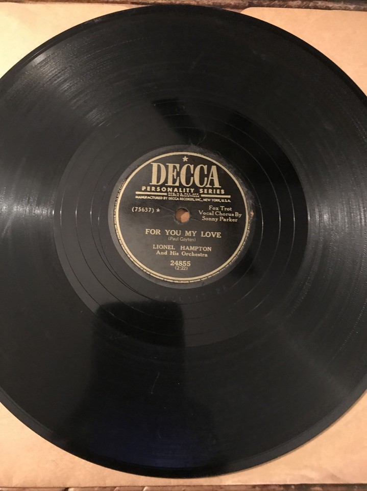 Rare! LIONEL HAMPTON - RAG MOP / FOR YOU MY LOVE - 1950 78rpm Single 10 ...