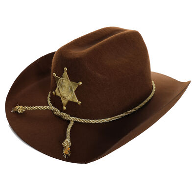 ADULTS SHERIFF HAT WILD WEST AMERICAN COP FANCY DRESS US DEPUTY OFFICER ...