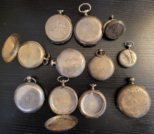 Antique Solid Silver Pocket Watch Cases Steampunk Repurpose Repair | eBay