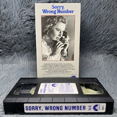 Sorry, Wrong Number VHS 1991 Barbara Stanwyck-Lancaster Classic Movie ...