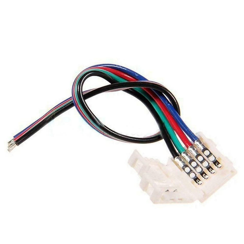 2PIN 4PIN LED STRIP RGB EXTENSION CABLE WIRE ADAPTER CLIP CONNECTOR 8MM ...