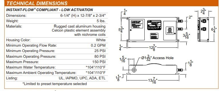 Chronomite Instant Unlimited Electric Tankless Hot Water Heater 277V ...