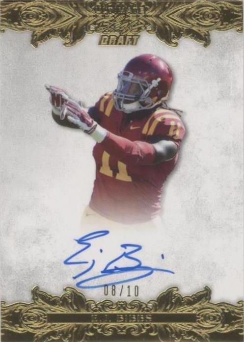 2015 Leaf Ultimate Draft - Base Autographs E.J. Bibbs #BA-EJB Gold /10 ...