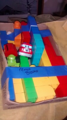 Mega Bloks Lot 75+ Large Interlocking Plastic Building Blocks +vehicle ...