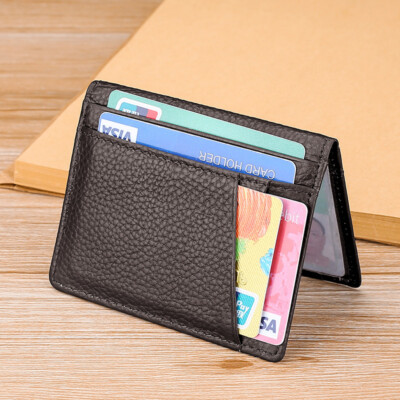 Men's Wallet Leather Card Holder Bifold Driver License Cover Purse ...