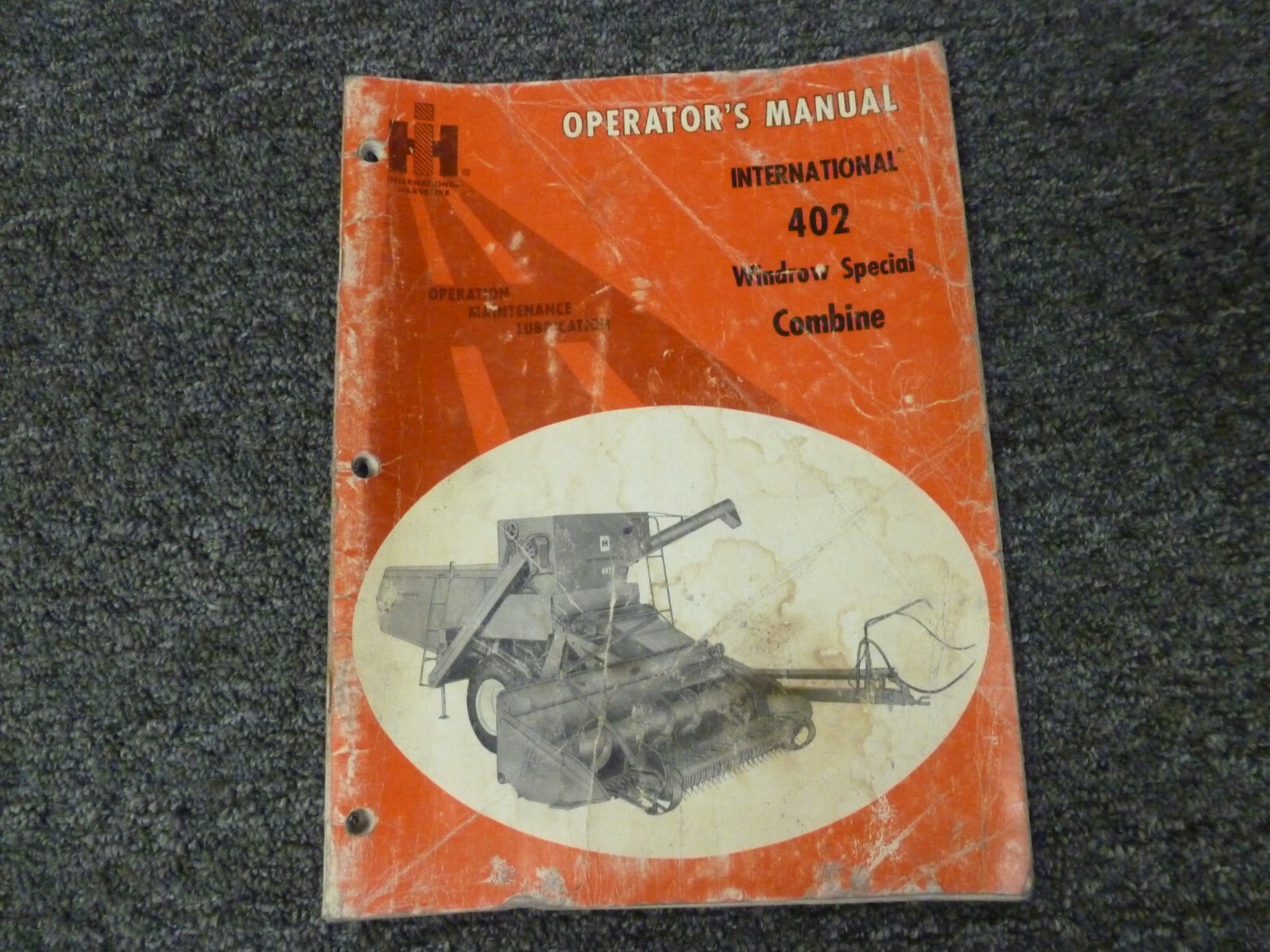 International Harvester IH 402 Windrow Special Combine Owner Operator ...