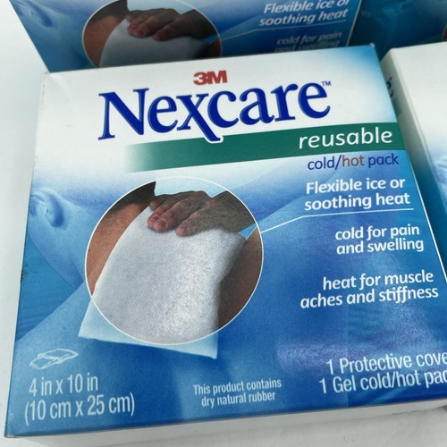 4 PK 3m Nexcare Reusable Cold Hot Pack 4" x 10" with Protective Cover ...