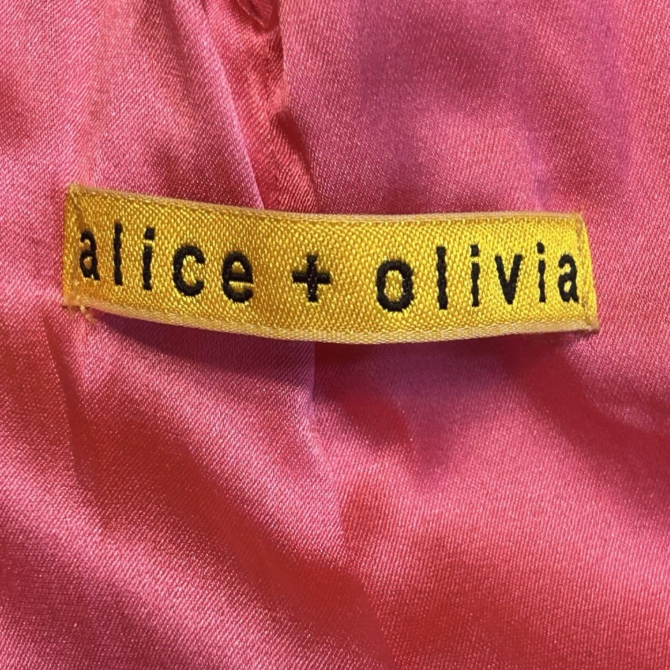 Alice + Olivia Dress Trina Silk Flowy Swing Mini Racerback Sleeveless ...