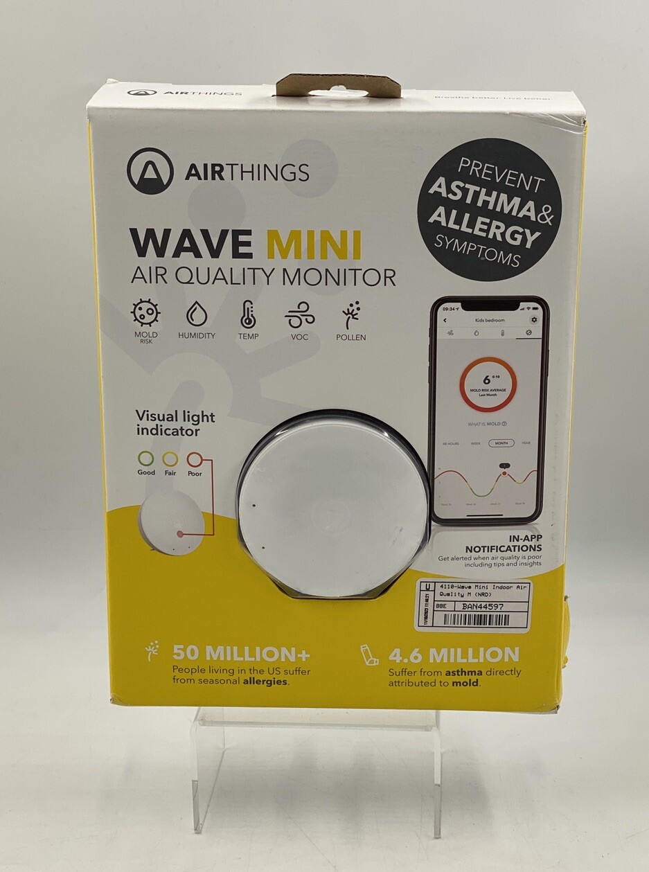 Indoor Air Quality Monitor Airthings Wave Mini Smart Controles - NEW ...