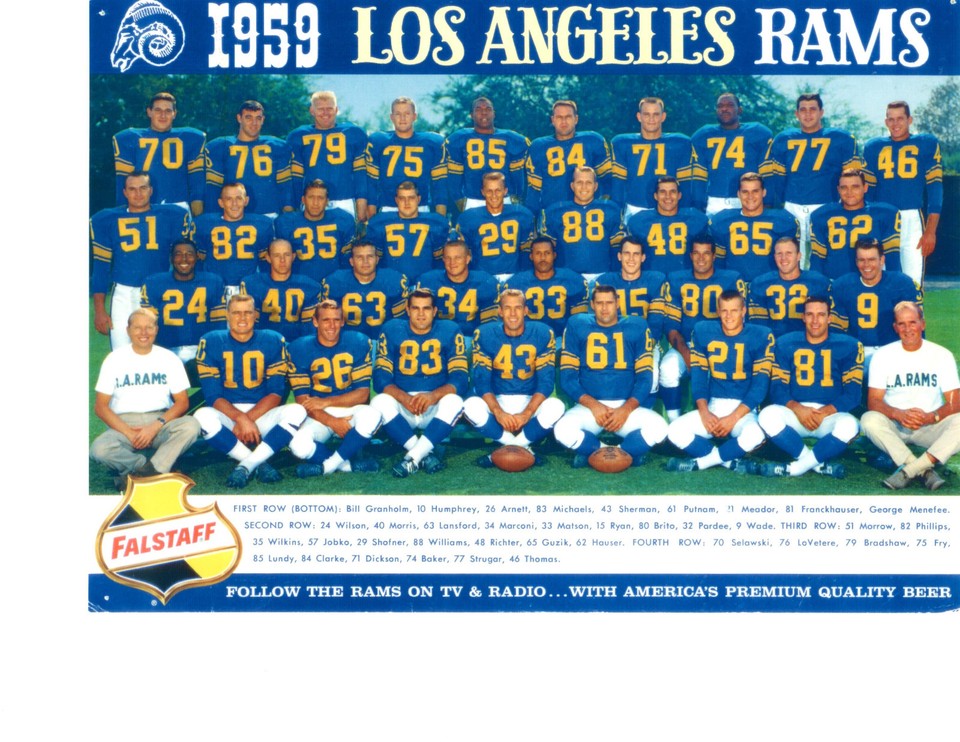 LOS ANGELES RAMS 8X10 TEAM PHOTOS LOT OF 4 1953 1958 1959 1960 FOOTBALL ...