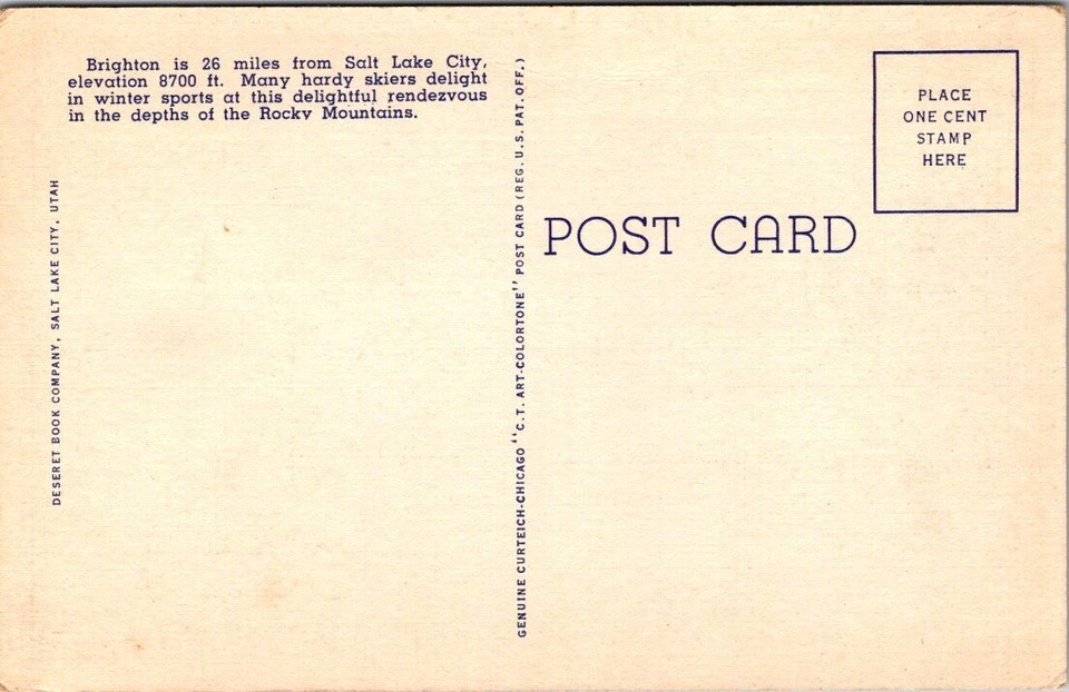Postcard Winter Front Yard Brighton In The Wasatch Mountains Near Salt ...