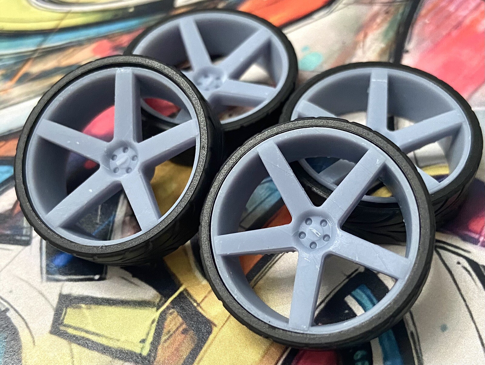 1/24 Resin: 26 Scale-Inch “Dubs Baller” Style Model Car Wheels/Tires,1/ ...