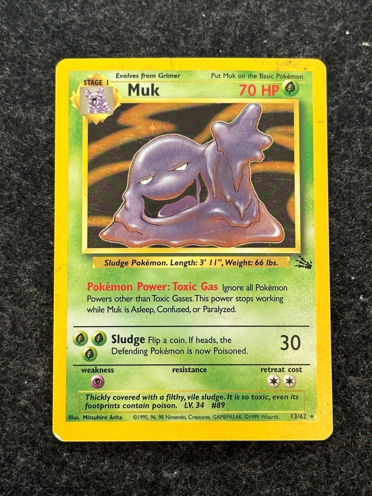 Pokémon TCG Muk Fossil 13 Holo 1999-2000 Wizards BASE Set | eBay