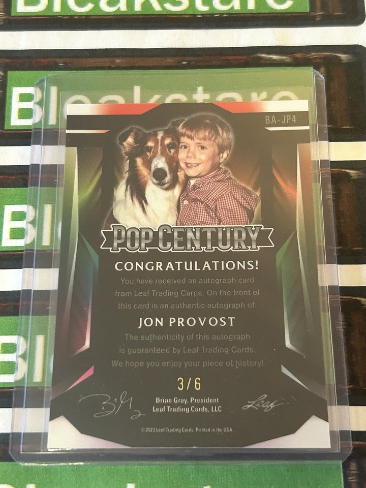 2023 Leaf Pop Century JON PROVOST Autograph Pink Mojo # 3/6 Timmy ...