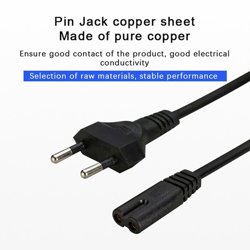 0.6m EU Extension Cord Power Cable 8 Euro Plug AC Cable For Monitor ...