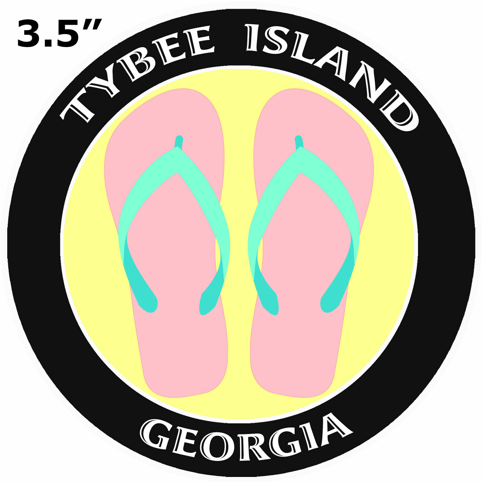 Flip Flops Tybee Island Georgia - Car Truck Window Bumper Graphics ...