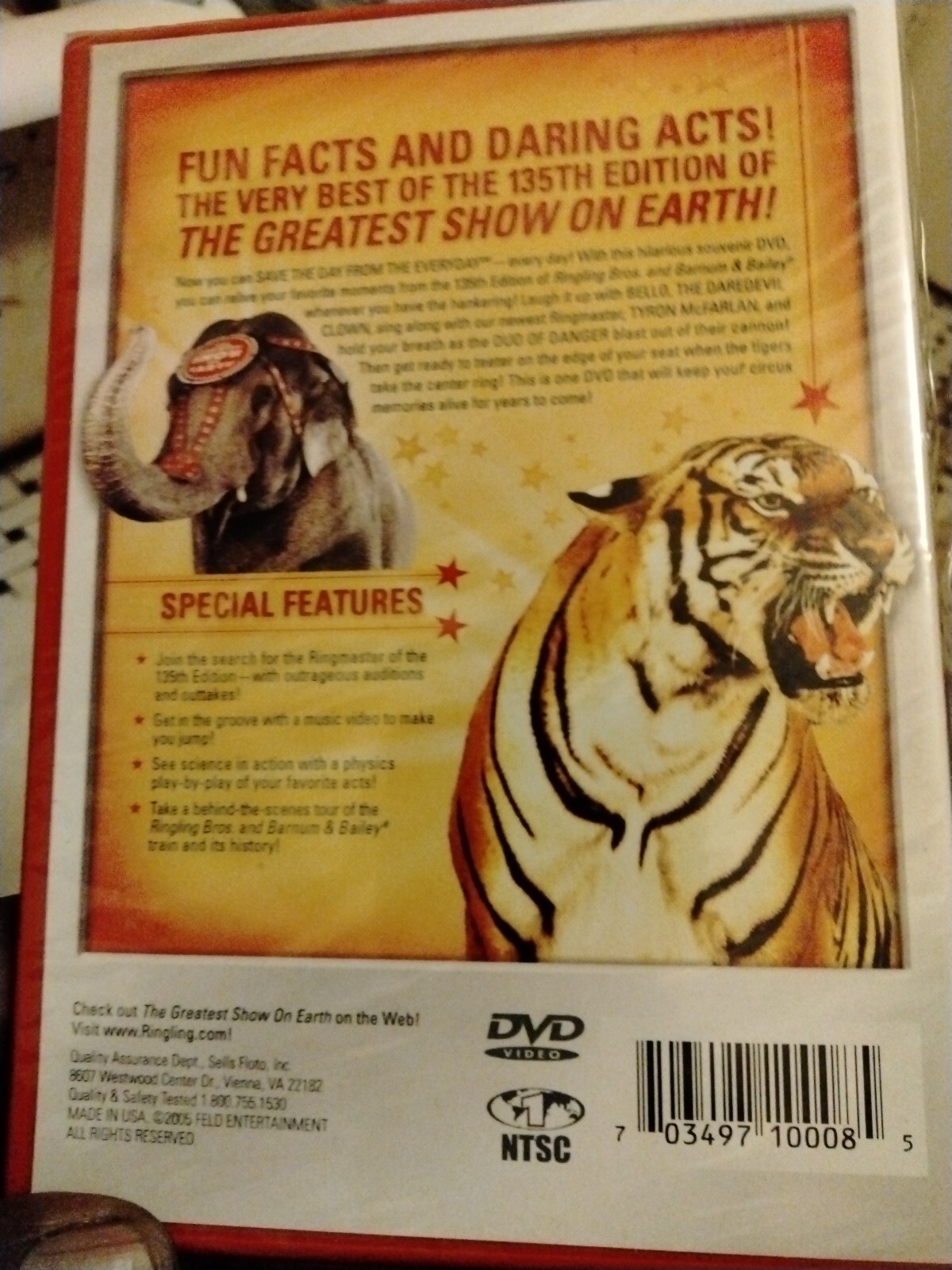 Ringling Bros 135th Edition Souvenir DVD Barnum Bailey Circus for sale ...