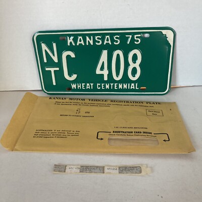 1975 Unused Kansas License Plate C 408 Norton County NT Collector ...