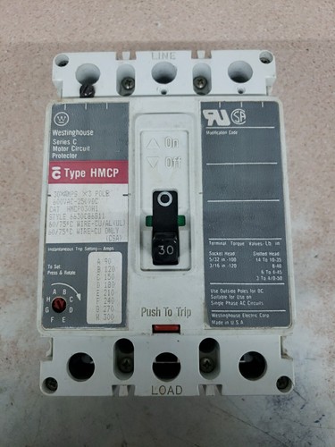 Westinghouse HMCP030H1C Motor Circuit Protector Type HMCP Series C ...