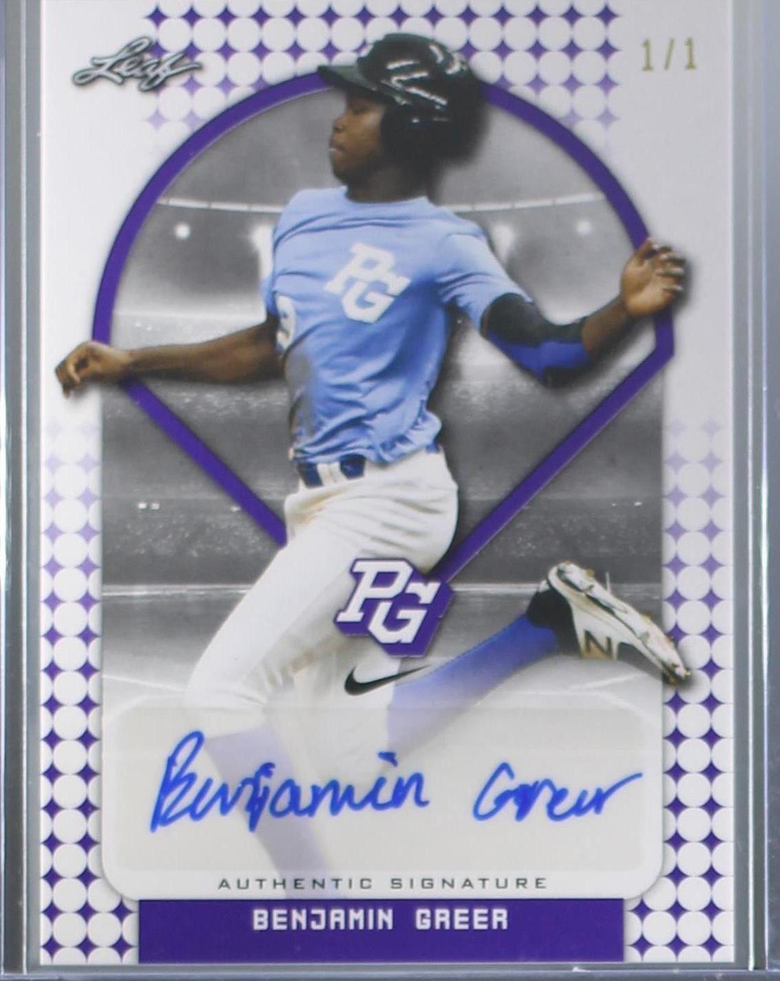 2018 Leaf Perfect Game National Showcase - Autographs Benjamin Greer # ...