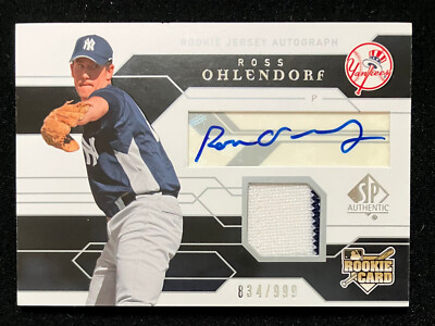 ROSS OHLENDORF NEW YORK YANKEES 2008 UD SP AUTHENTIC ROOKIE AUTO JERSEY ...