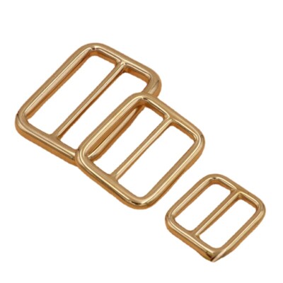5X DIY Solid Brass Slide Buckles Flat Metal Adjuster Replacement Strap ...