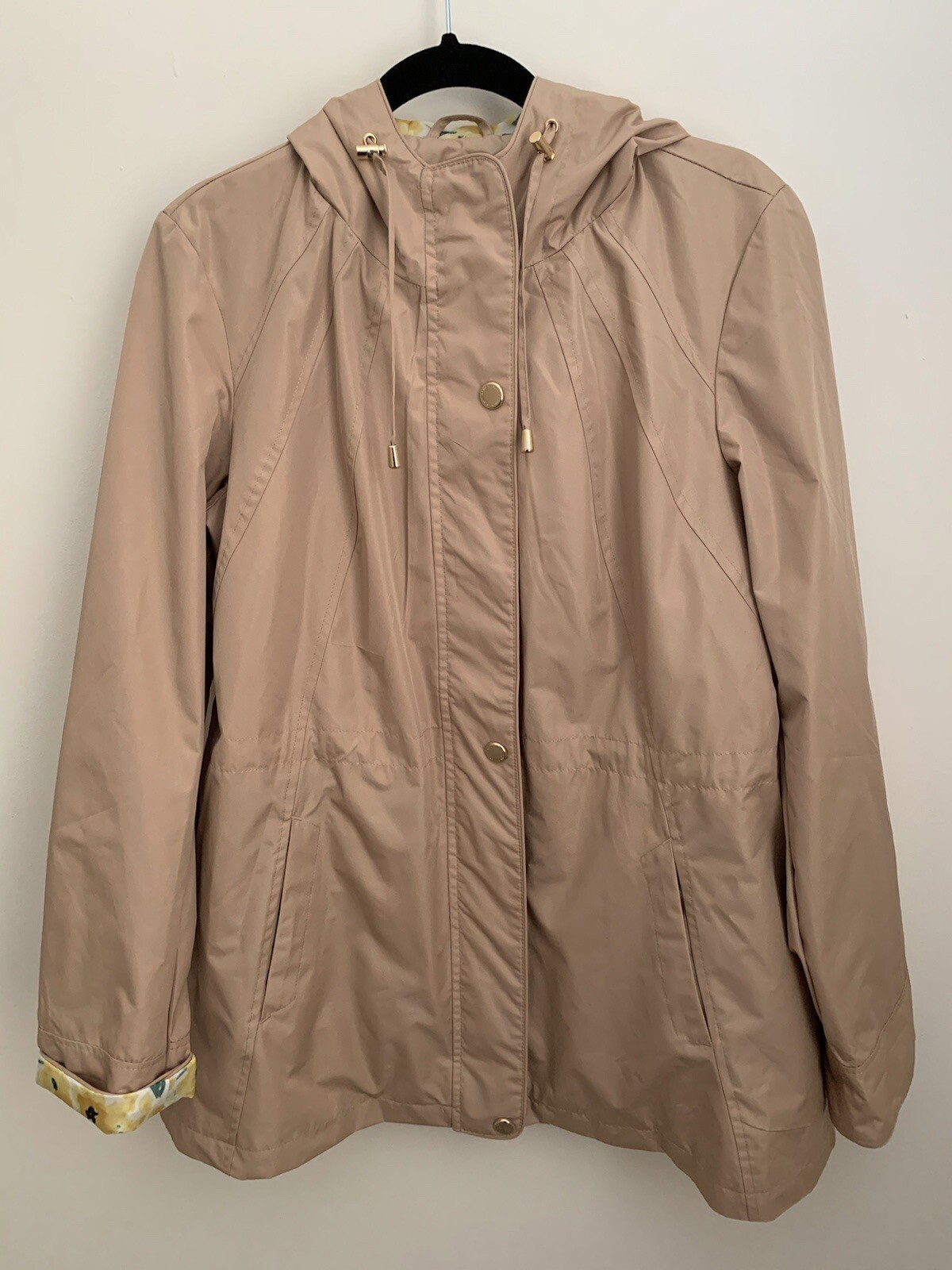 Susan Graver Womens Size Medium Lined Jacket Hooded Fall Beige ...