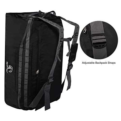 140L Foldable Duffle Bag with Wheels and Backpack Straps, 1680D Oxford ...