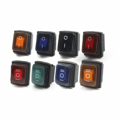 Waterproof Rocker Switch 36x29mm Heavy Duty 4/6Pin Light Illuminated ...